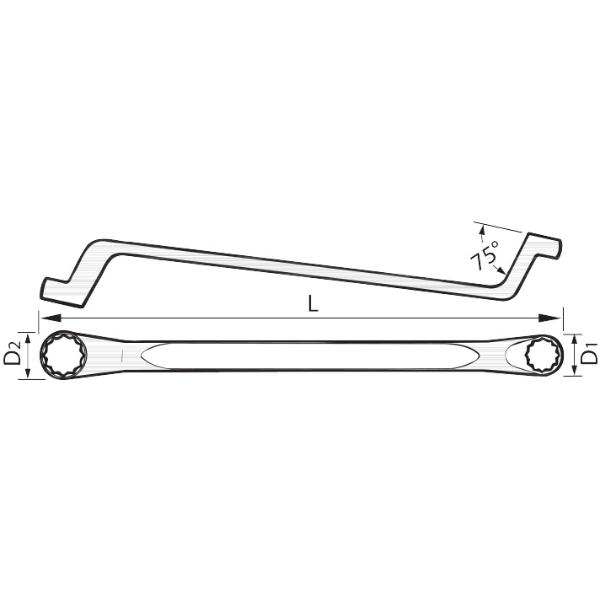 เครื่องมือช่าง D/E ring spanner set deep-cranked | H.M Group Thailand